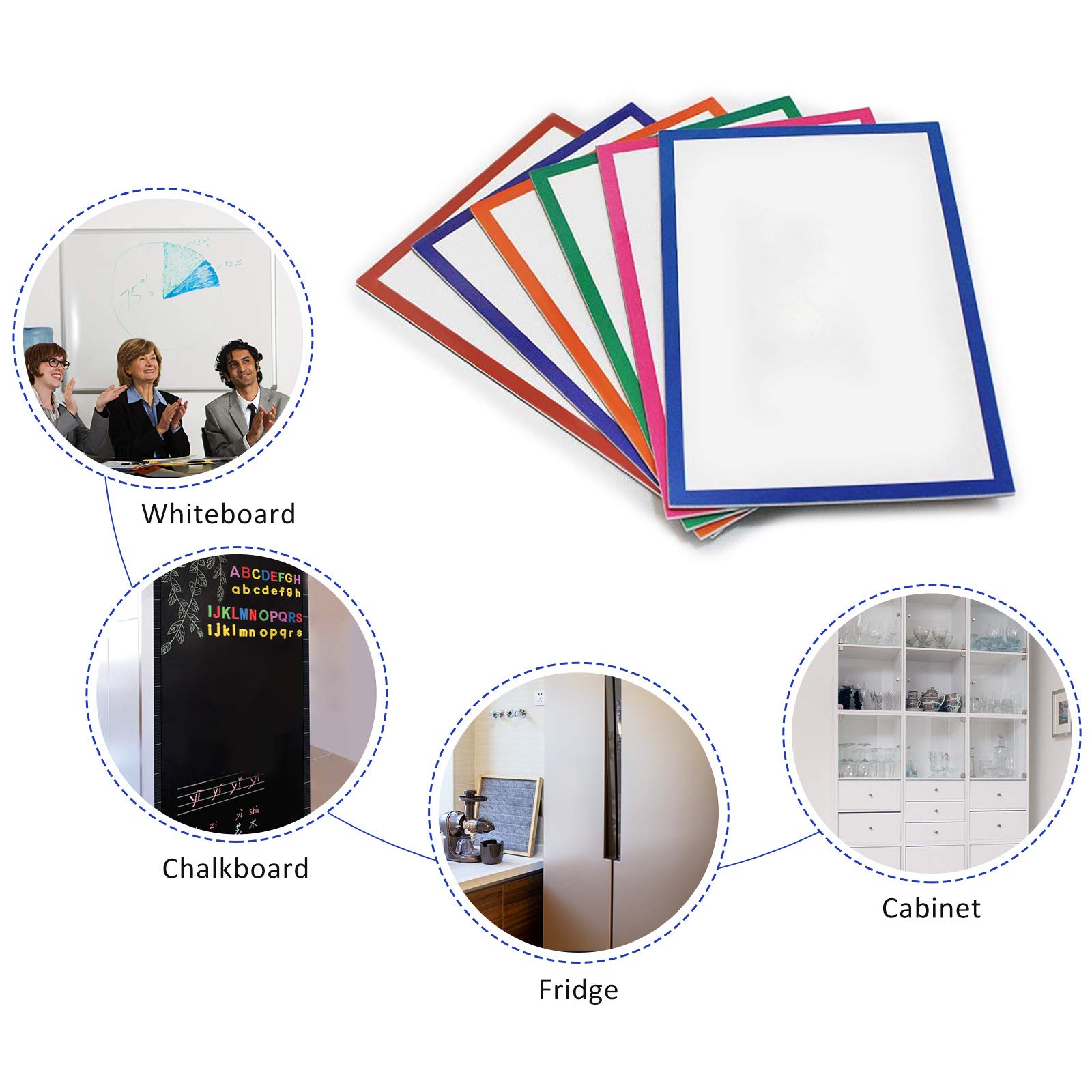 Snapklik.com : 6Pcs Magnetic Dry Erase Labels Extra-Large, 82x55 Thick ...