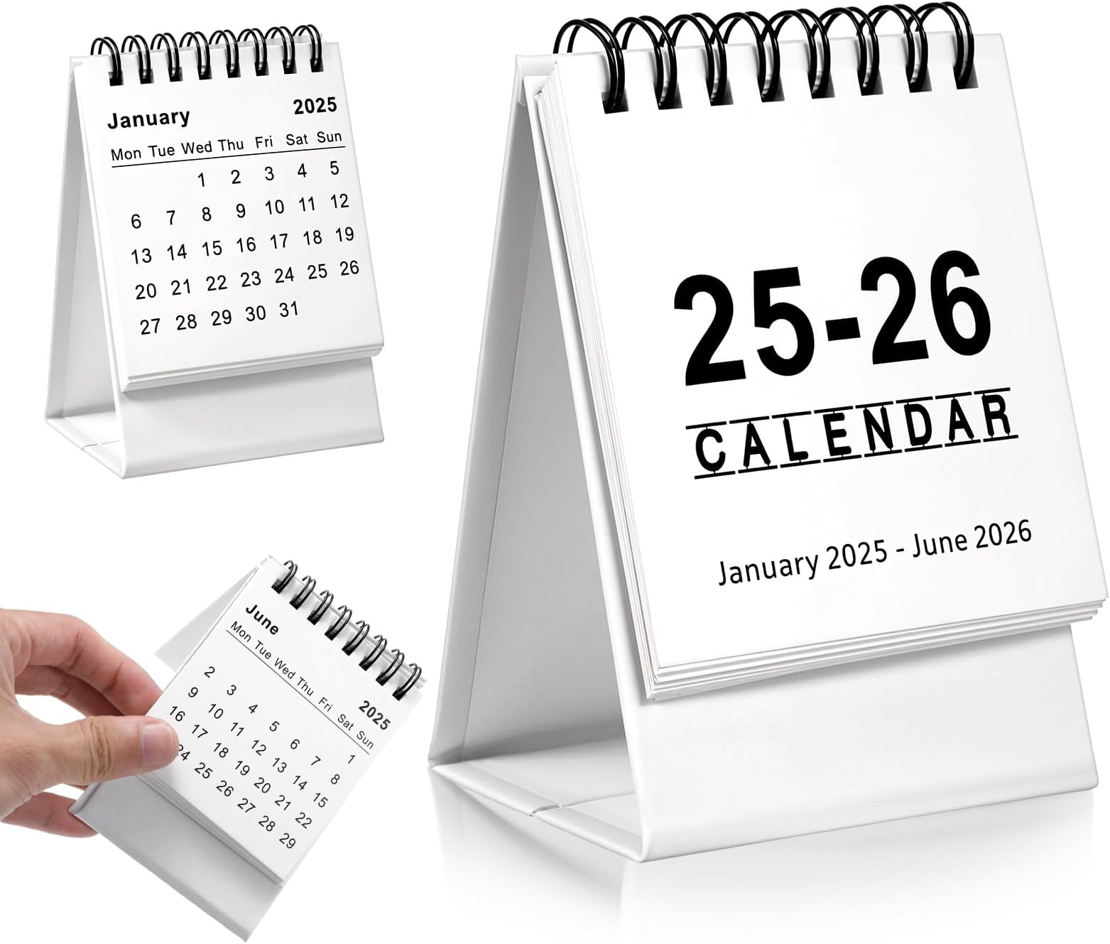 Amazon.com : Tyqour Mini Desk Calendar 2025.1-2026.6 Small Desktop ...