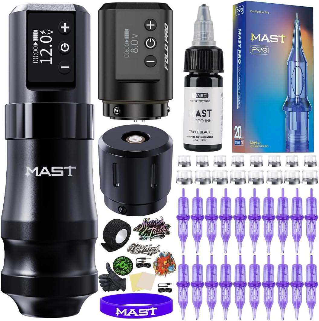 Amazon.com: Mast Mini Professional Tattoo Kit - Cordless Tattoo Pen ...