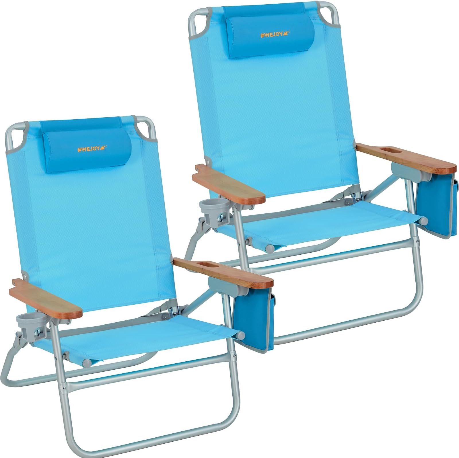 Amazon.com : #WEJOY Oversized Reclining Beach Chair - Backpack Folding ...