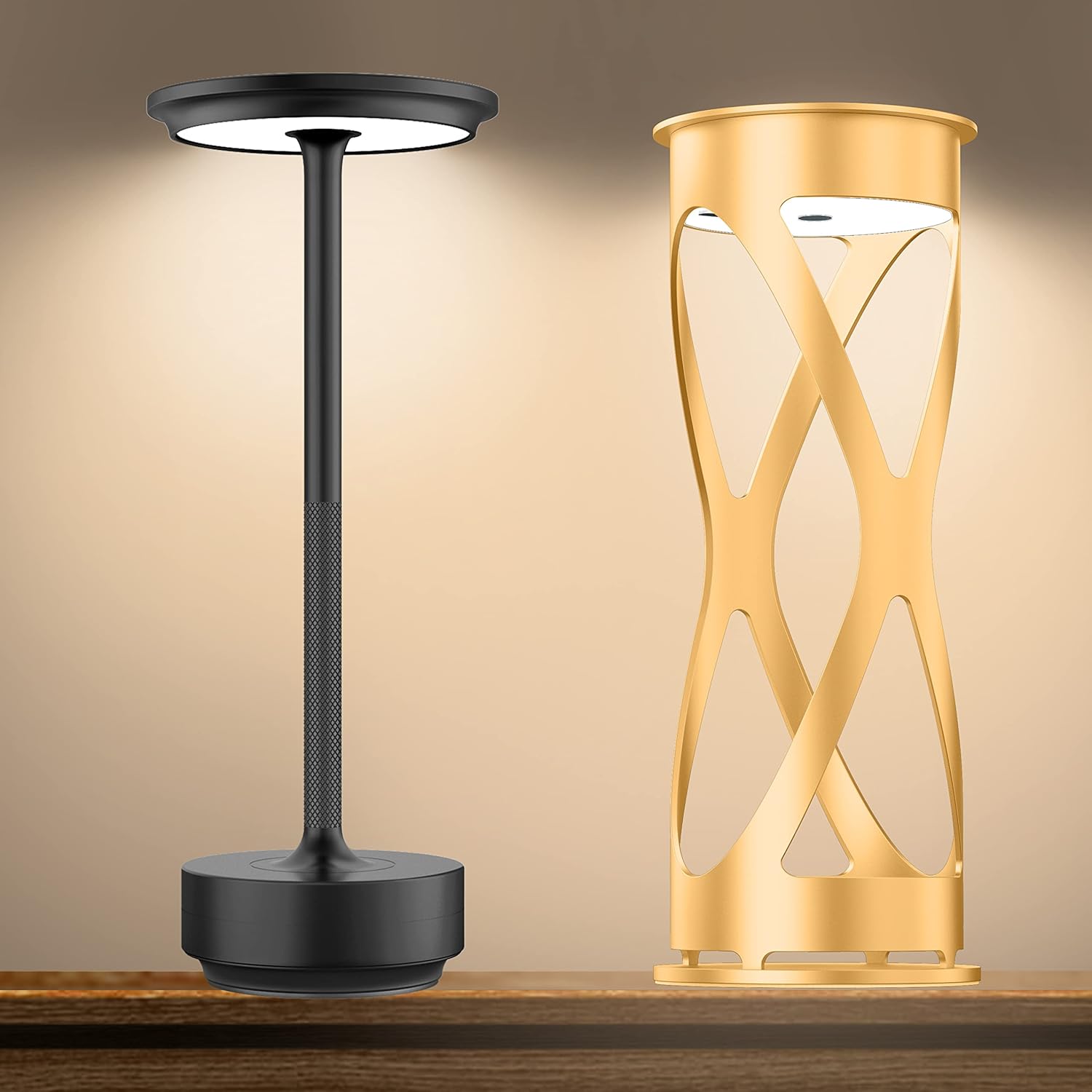 FDIDC Cordless Table Lamps,LED Metal Rechargeable USB Battery Operated ...