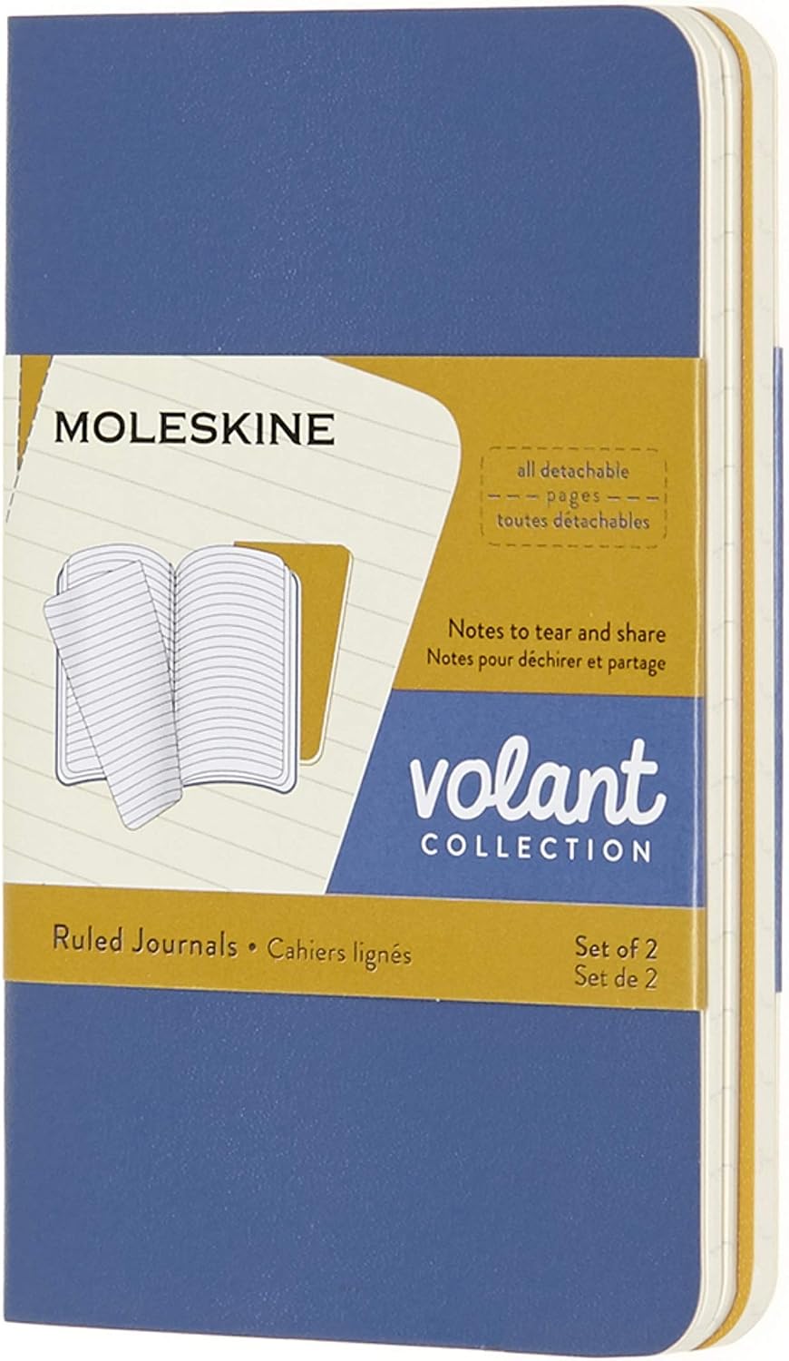 Moleskine Cahier volant xs ligne bleu-moutarde 2ex : MOLESKINE: Amazon ...