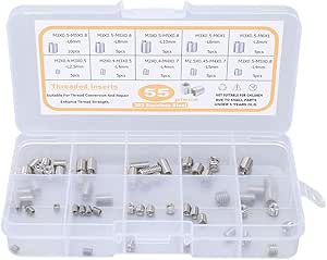 55-Piece Metric Threaded Insert Kit with Thread Reducer Nuts – Fastener ...