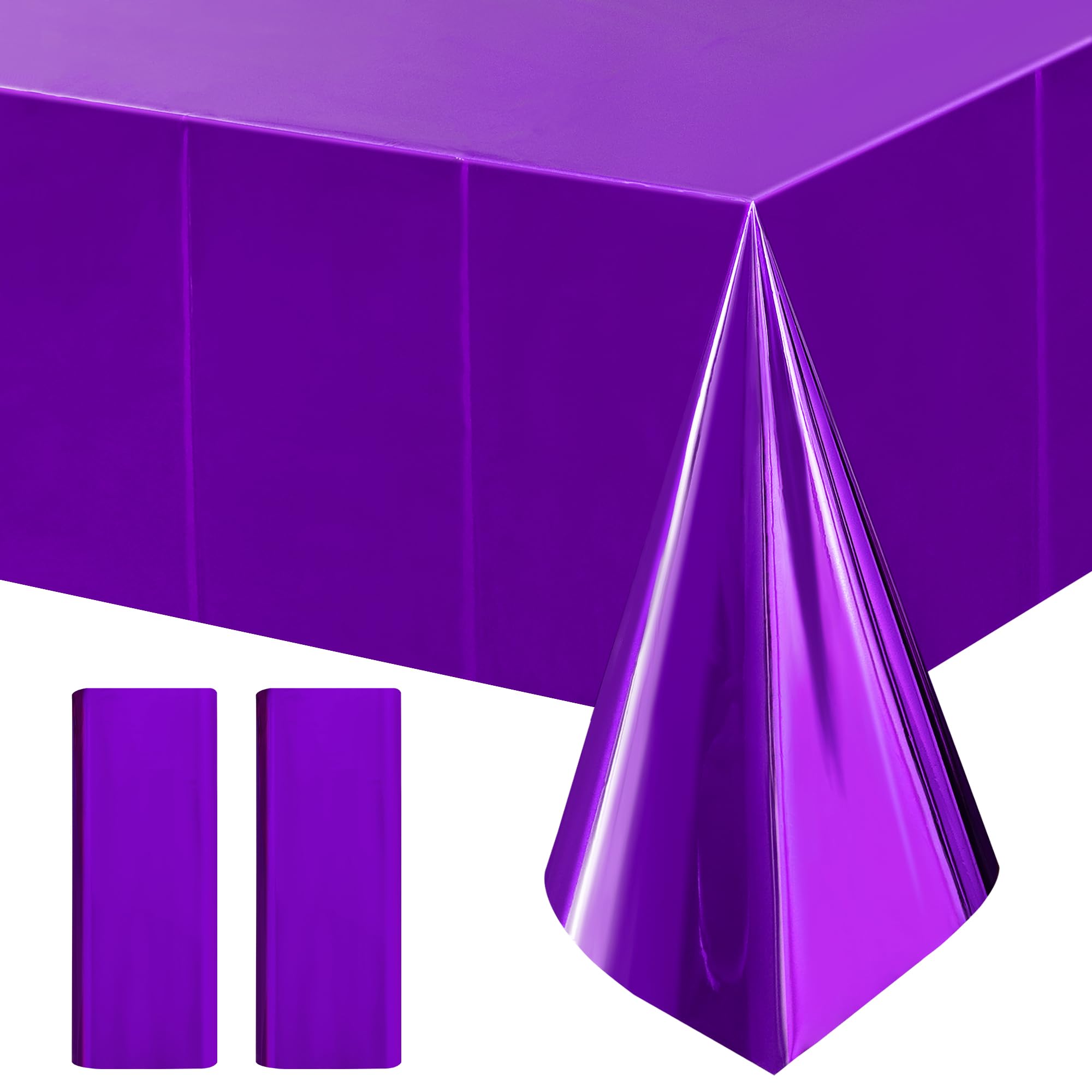 Amazon.com: 2pcs Dark Purple Foil Tablecloth 54*72inch Plastic Wedding ...