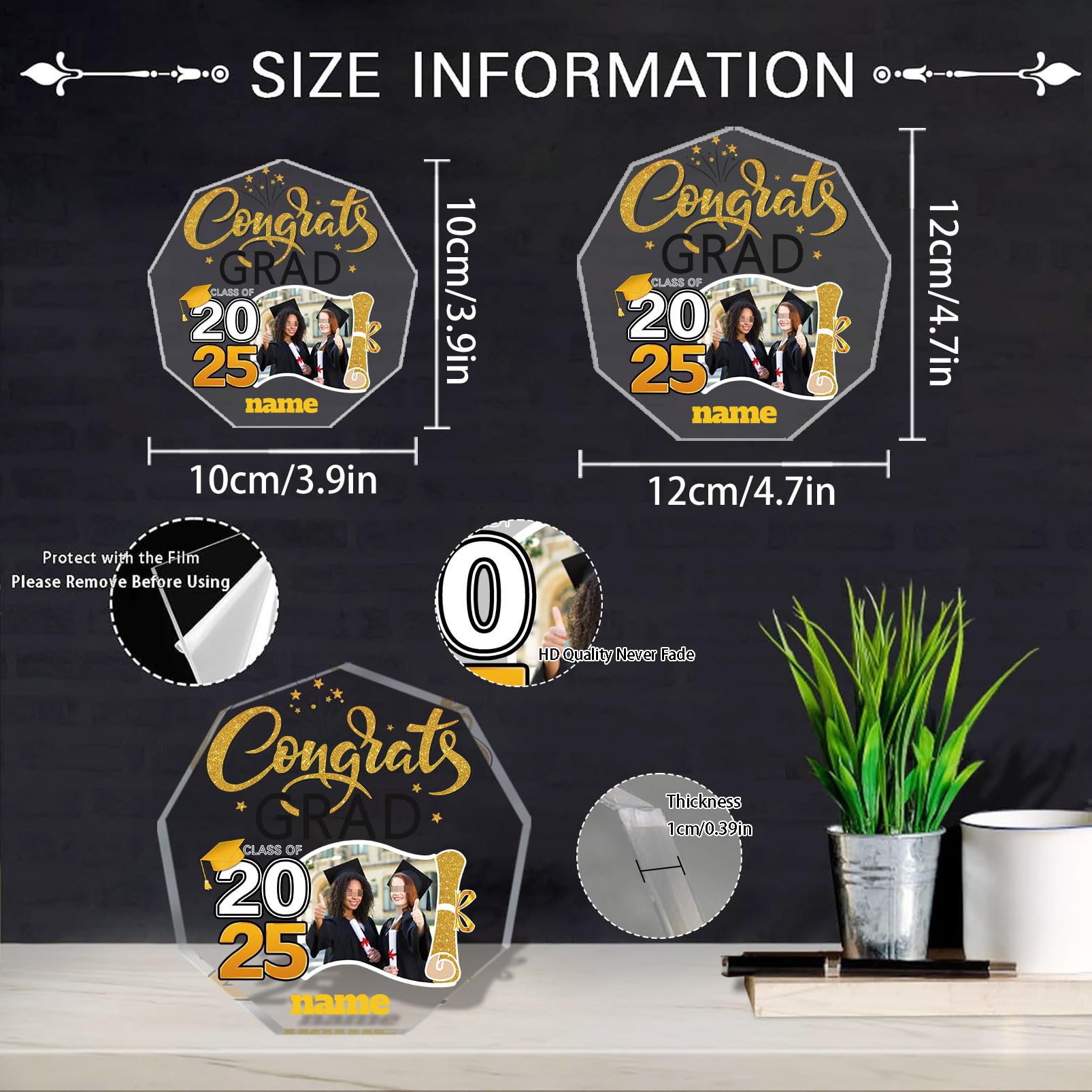 Snapklik.com : Discodes Personalized Graduation Gift Class Of 2025 Desk ...