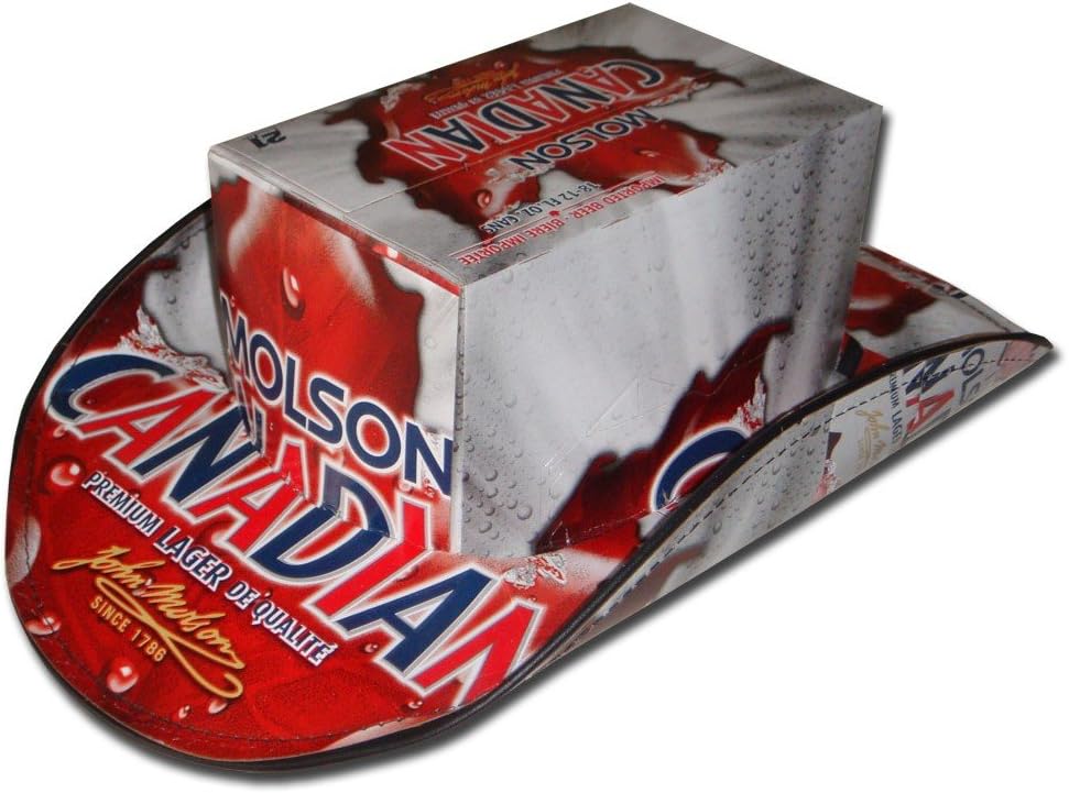 Molson Canadian Cowboy Hat : Beer Box Red at Amazon Men’s Clothing store