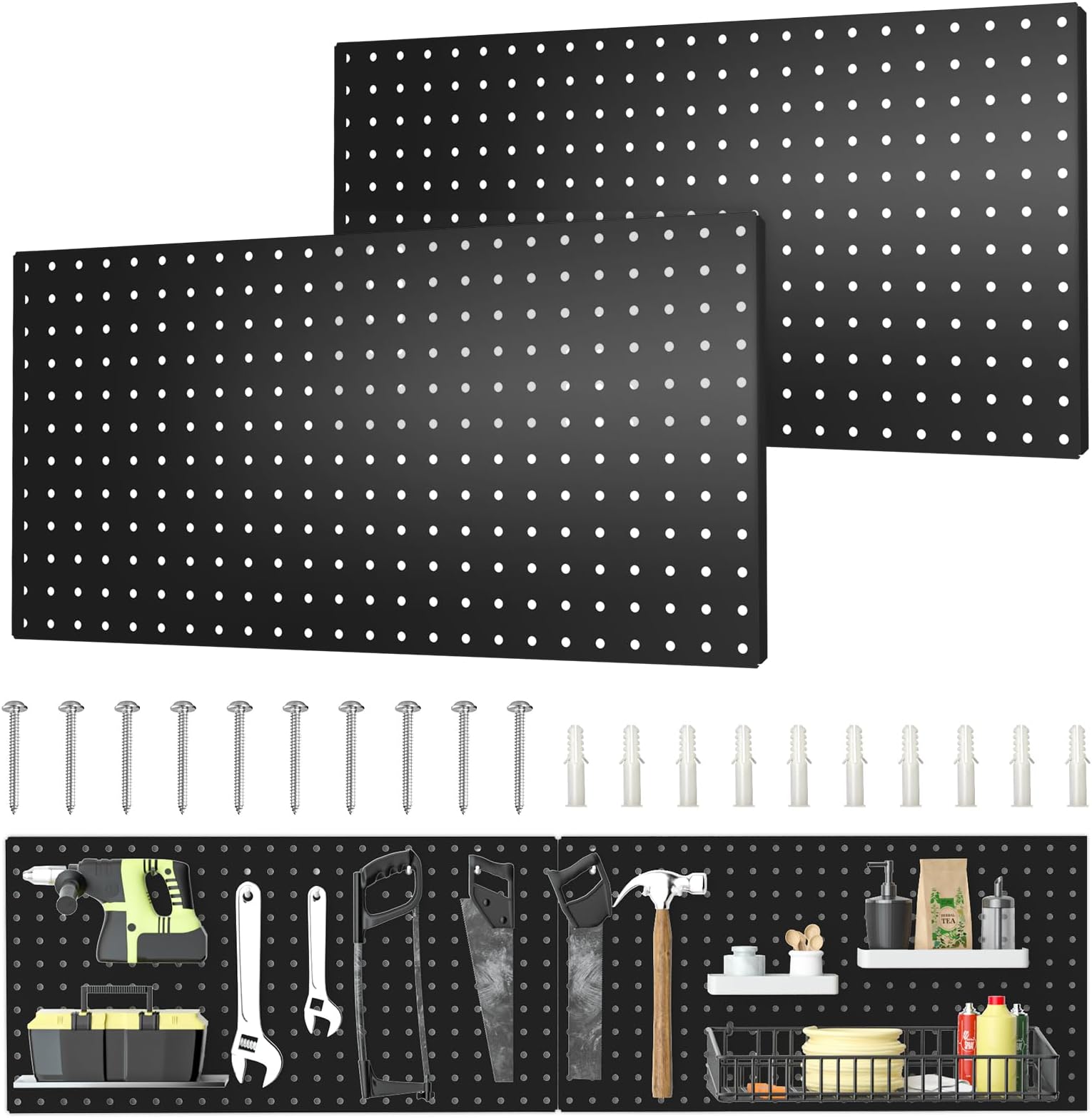 Amazon.com: TheClouds 4 Pcs Black Metal Pegboard Panels,(16 * 12 inch ...