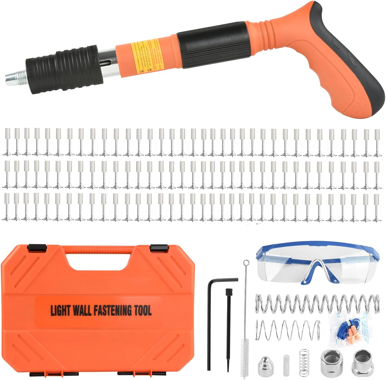 EXCECAR Concrete Nail Gun Kit with 110pcs Nails, 5 Speed Adjustable ...