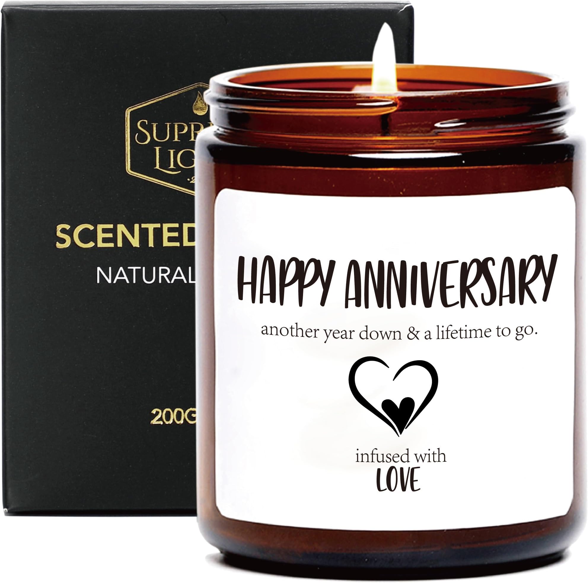 Amazon.com: Happy Anniversary Candle, Couples Gift for Her Him ...