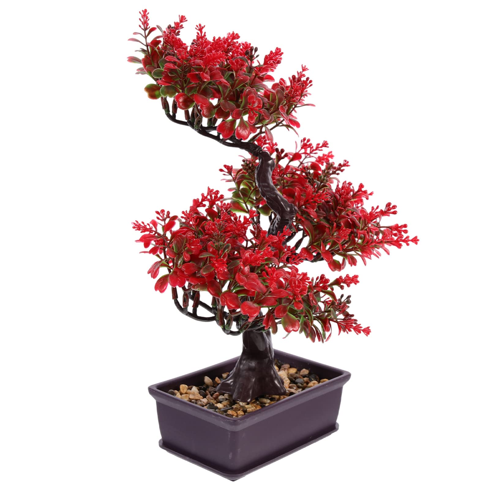 Amazon.com: Cabilock Red Artificial Bonsai Tree Decorative Display, Maintenance Free : Home ...