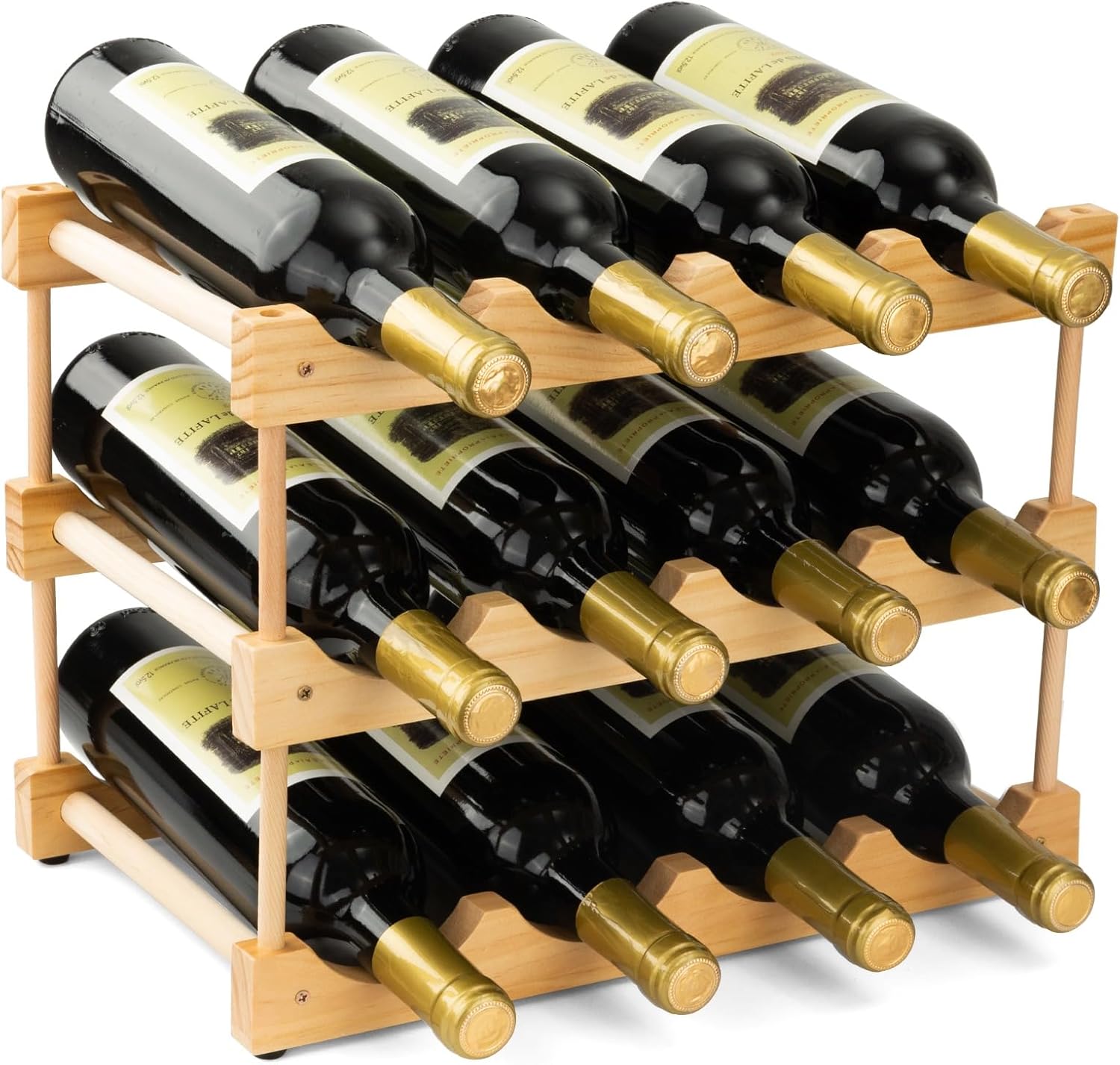 Amazon.com: Dakartoon Farmhouse Wine Rack for Countertop Freestanding 3 ...