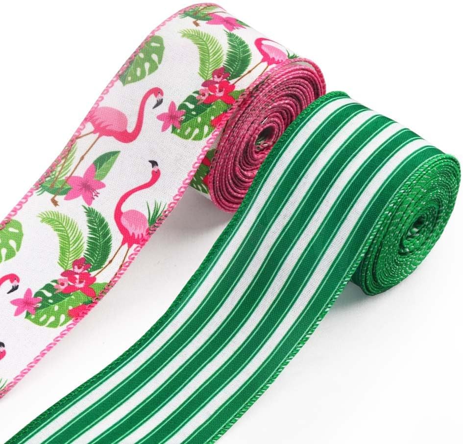 Amazon.com: Estivaux 2 Rolls Summer Tropical Ribbons for Crafting ...