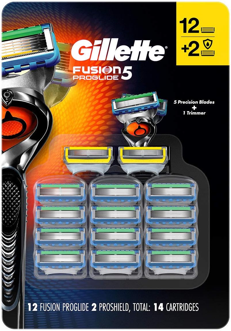 Amazon.com: Gillette ProGlide Razor Refills for Men, 12 Razor Blade ...