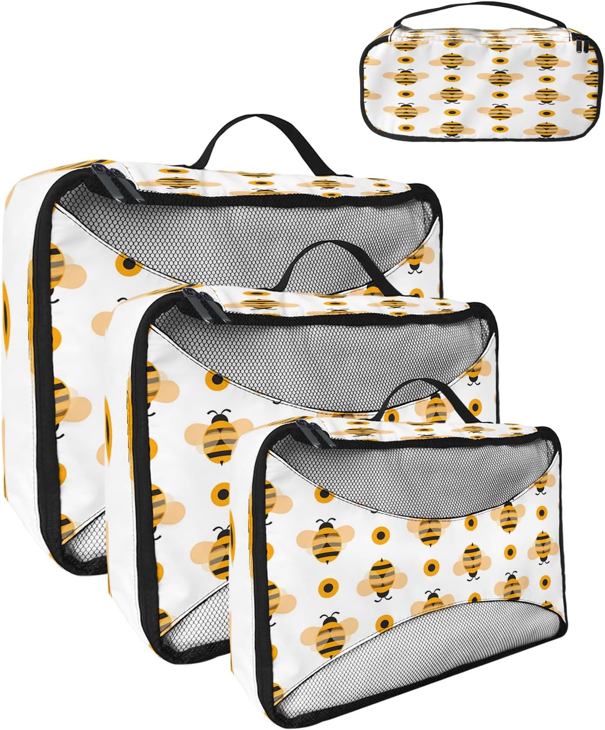 Amazon.com: 4 Set Packing Cubes - Cute Cartoon Bees Travel Luggage ...