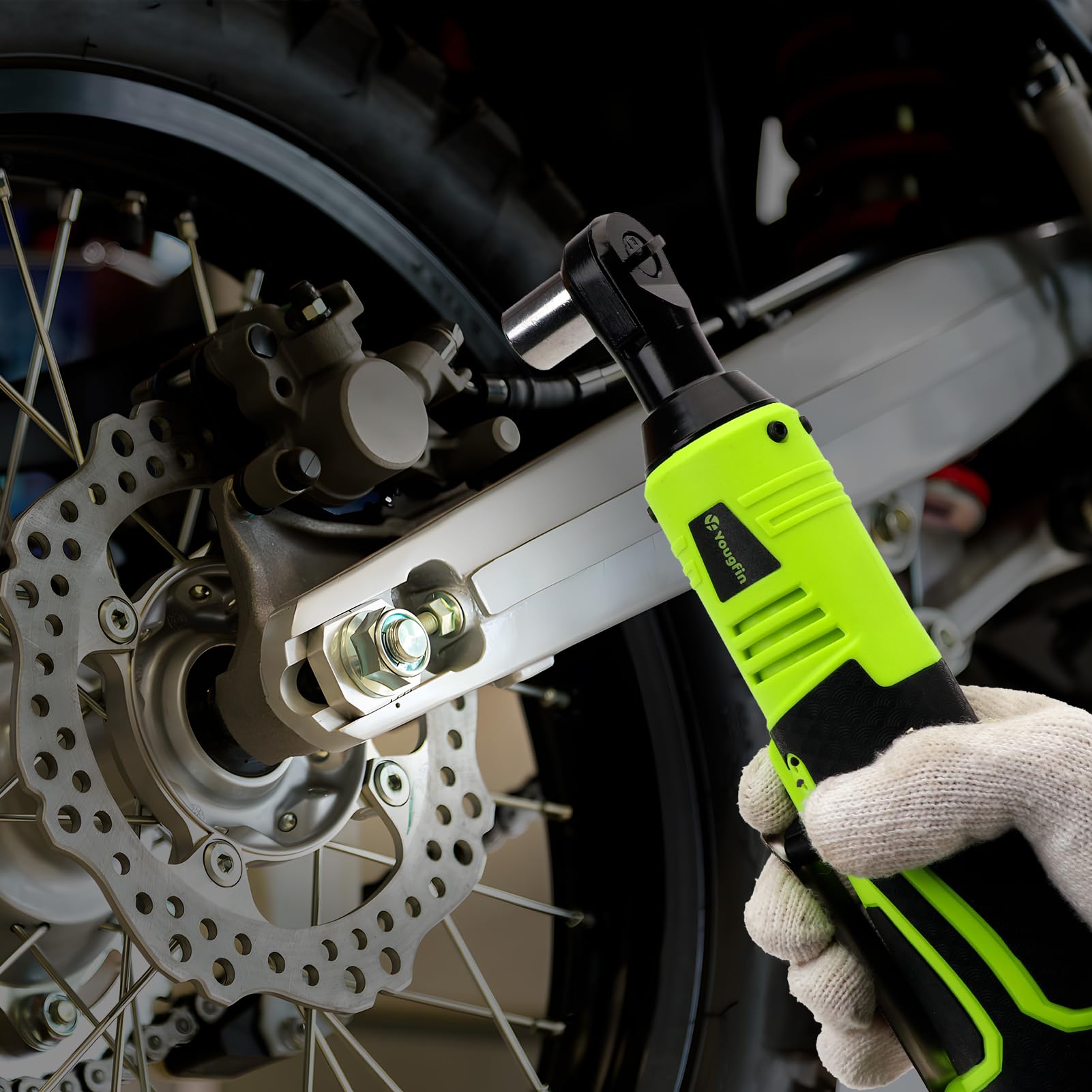 Snapklik.com : Yougfin Electric Cordless Ratchet Wrench Set 3/8 Inch ...