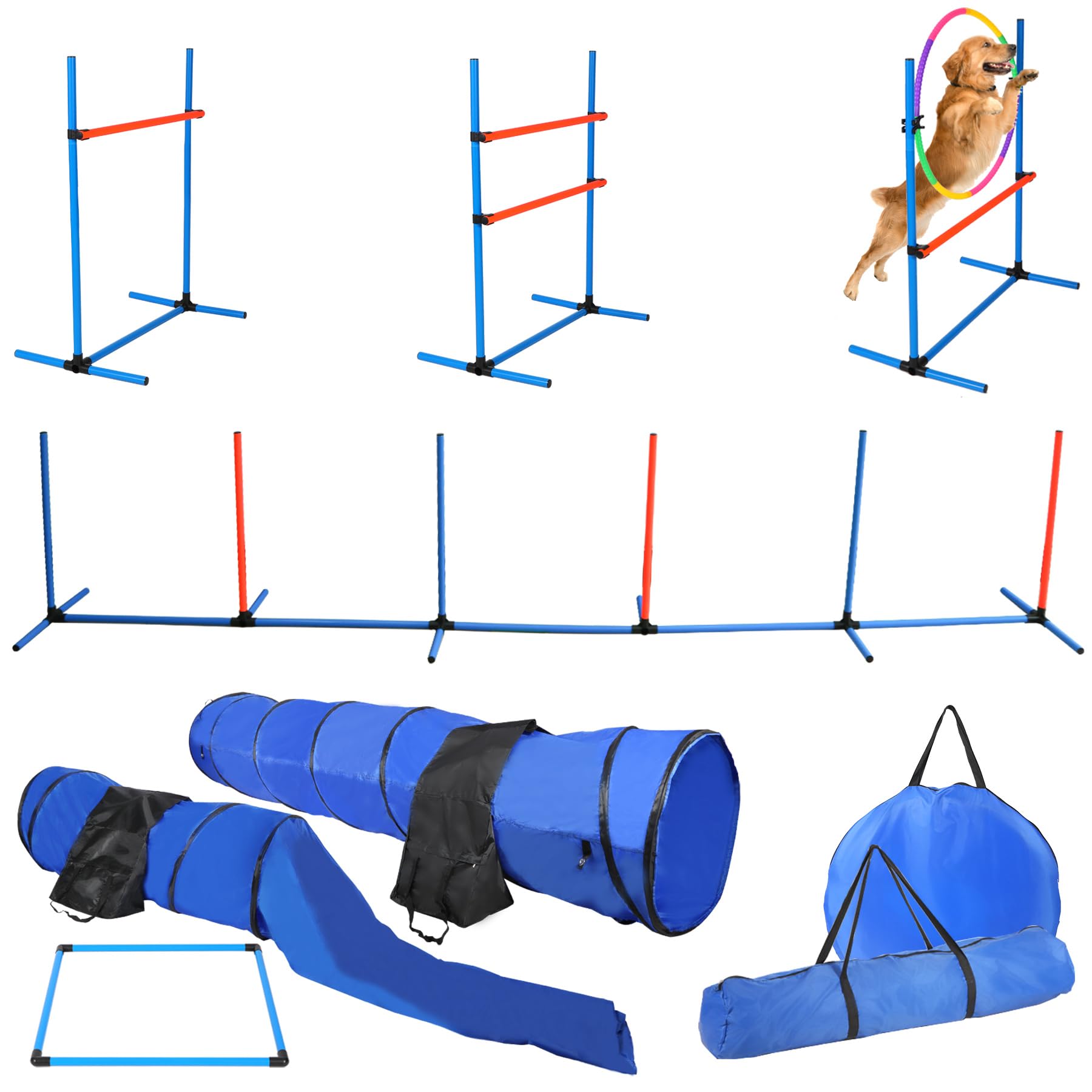 Amazon.com : Domaker Dogs Agility Course Backyard Set, 7 Pc Indoor ...