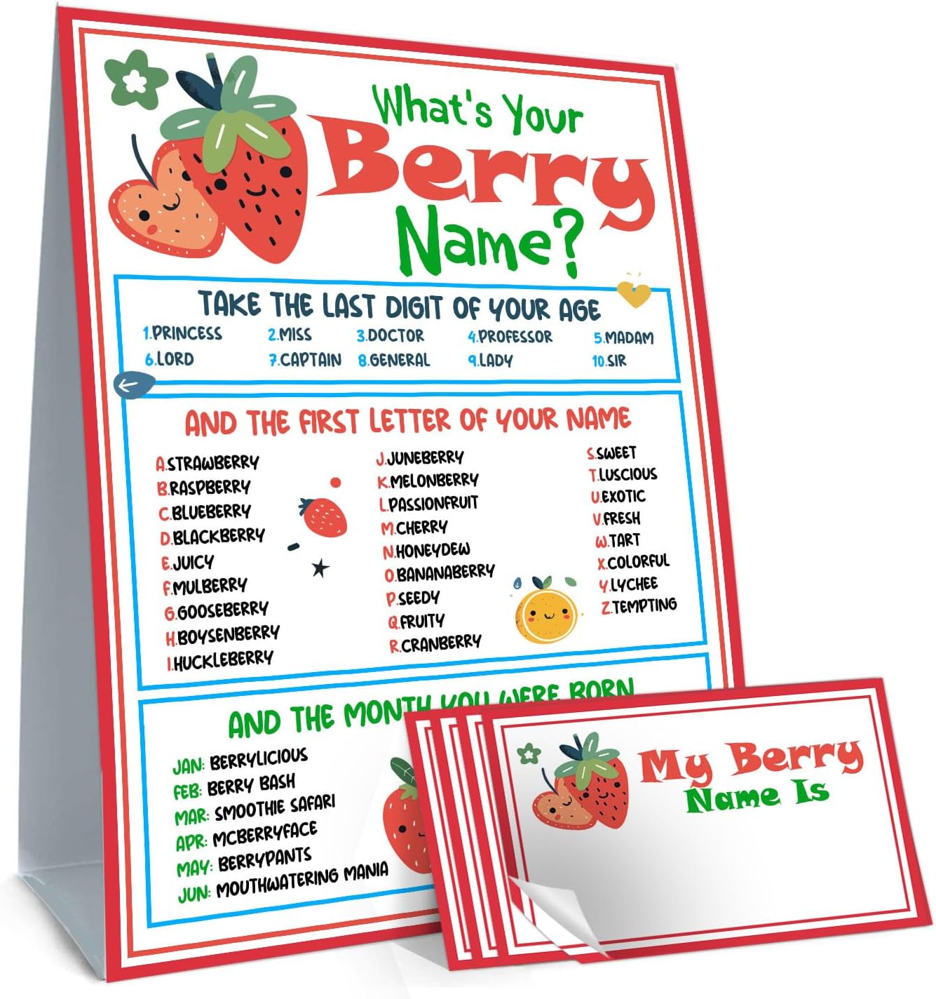 Amazon.com: Funny Theme Game Cards Set - What's Your Berry Name Game ...