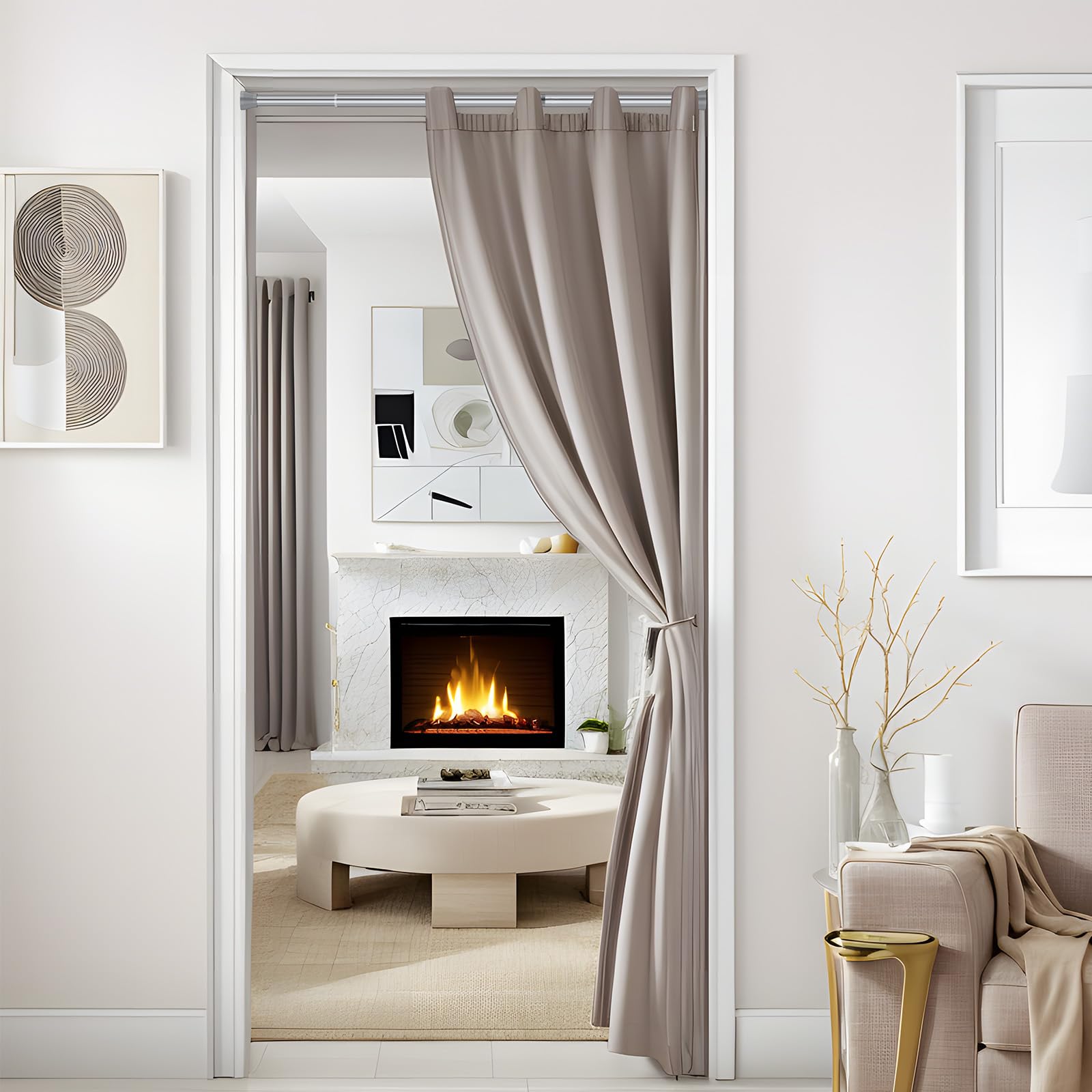 Snapklik.com : Tension Curtain Rod No Drilling Tension Rods For Windows ...