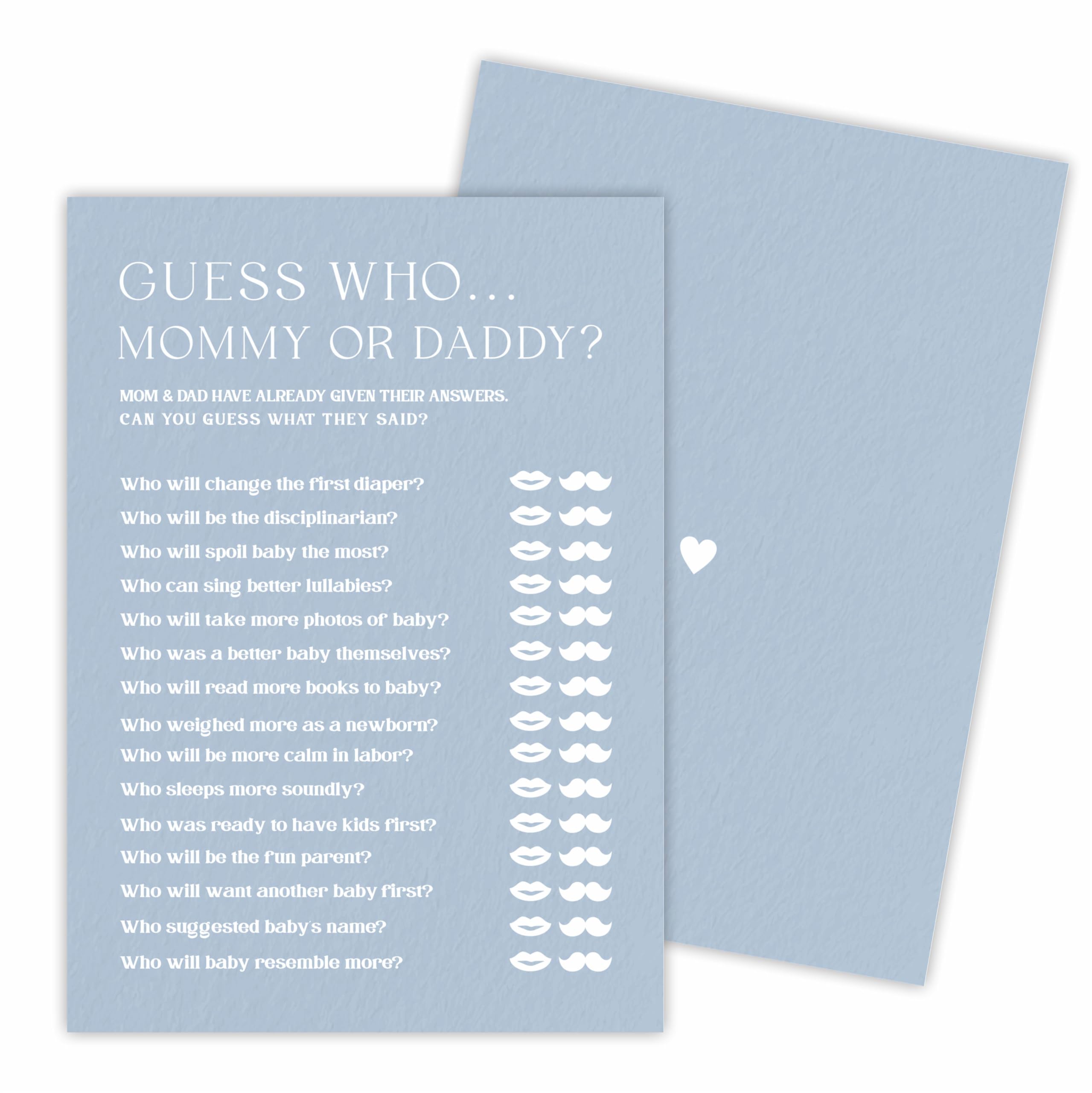 Amazon.com: Minimalism Baby Shower Game Kits - Guess Who Mommy Or Daddy ...