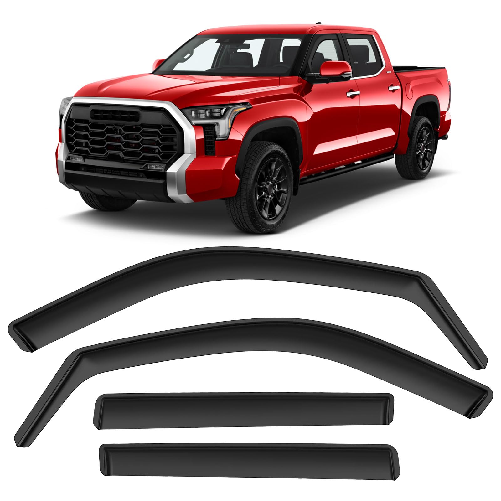 F150 Bug Deflector Rain Guards For Toyota Tundra 2022-2023 CrewMax ...