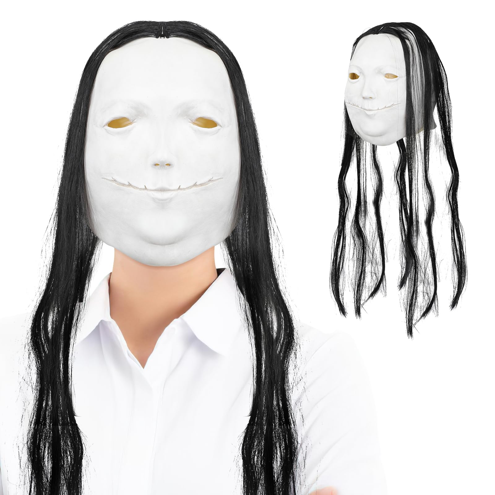 Funny Double Chin Man Face Mask Cosplay PINSOMM-US Funny Man Face Mask ...