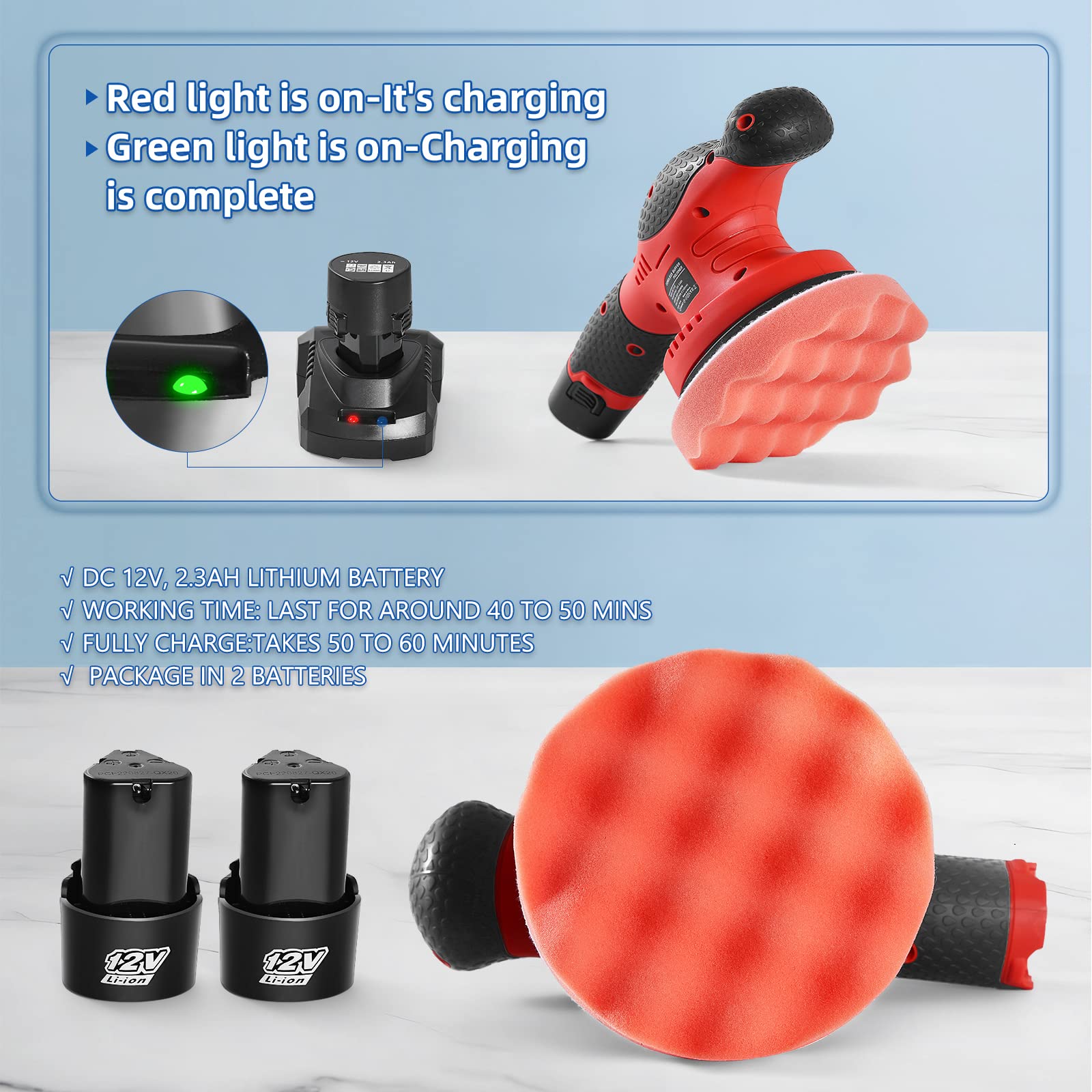 Snapklik.com : Cordless Car Buffer Polisher,6 Inch Polishing Waxer ...