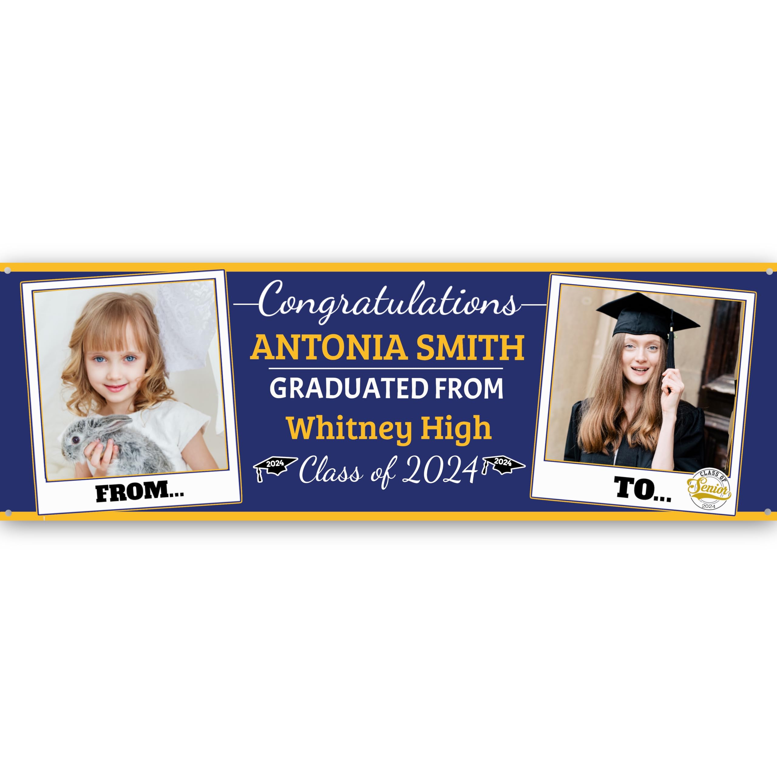 Amazon.com: Graduation Banner Personalized Graduation Banners Class of ...