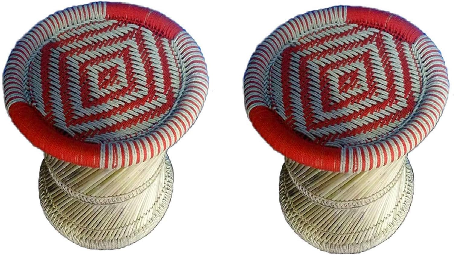 HeeMo Eco-Friendly Cane Wood Bamboo Sitting Stool, Mudda for Indoor ...