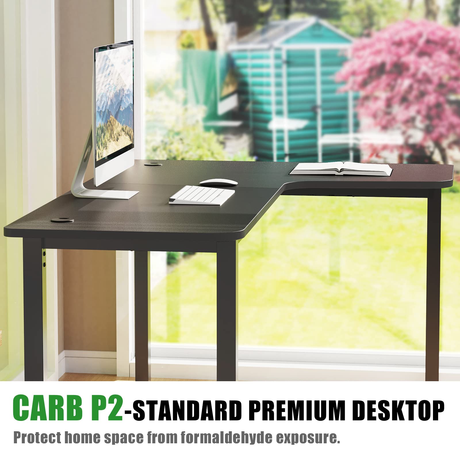 Buy EUREKA ERGONOMIC 60 Inch Black Corner L Shaped Computer Desk, Home ...