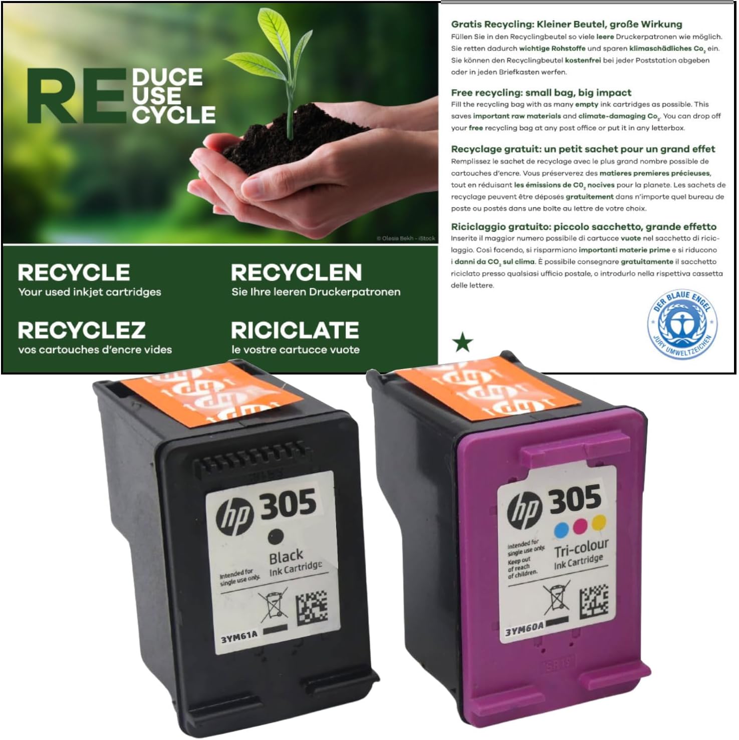 Eco-friendly recycled bag for recycling reprocessing HP printer ...