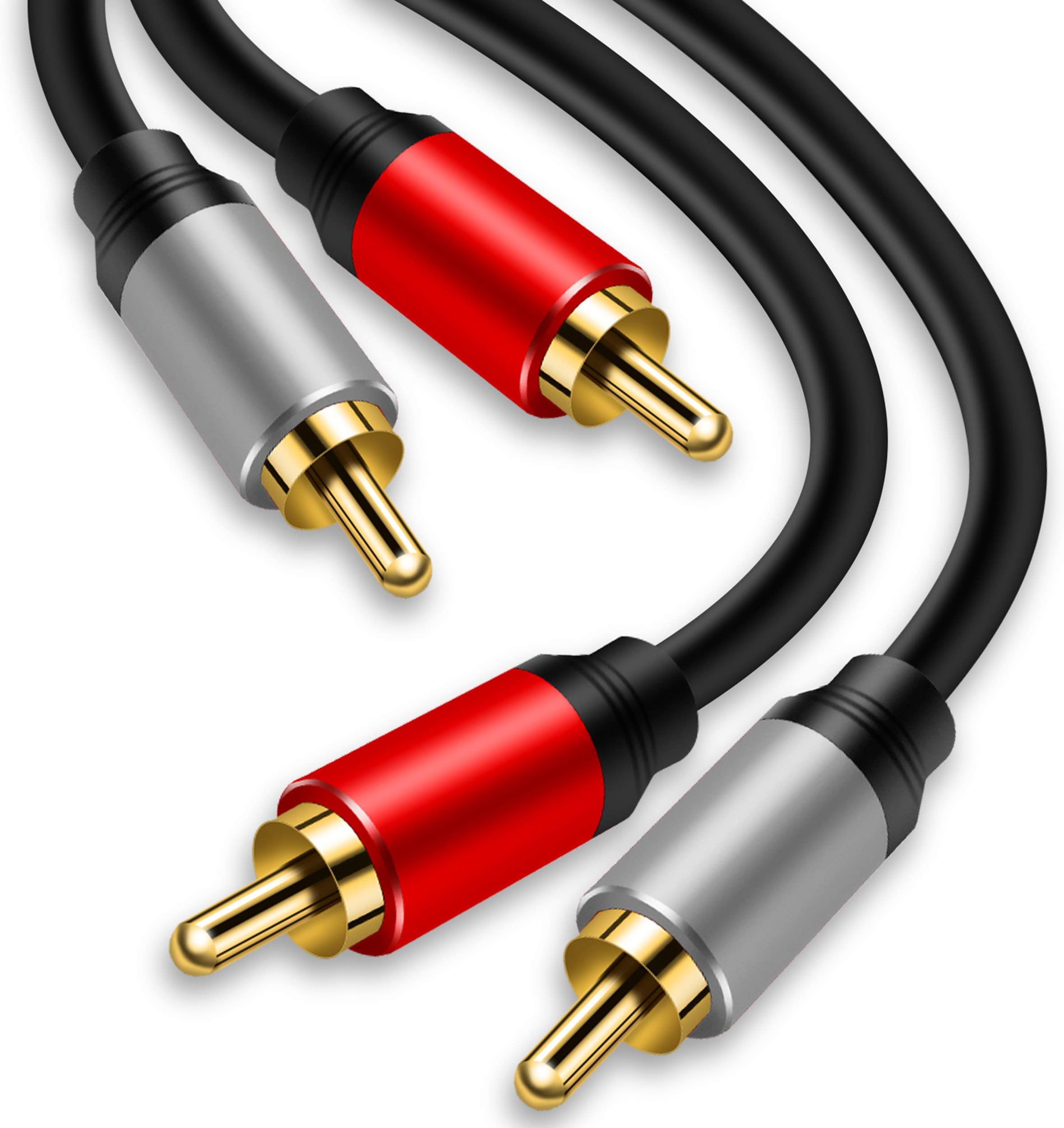 Amazon.com: TNP RCA to RCA Audio Cable (15 FT) - 2 RCA Male to Male Red ...