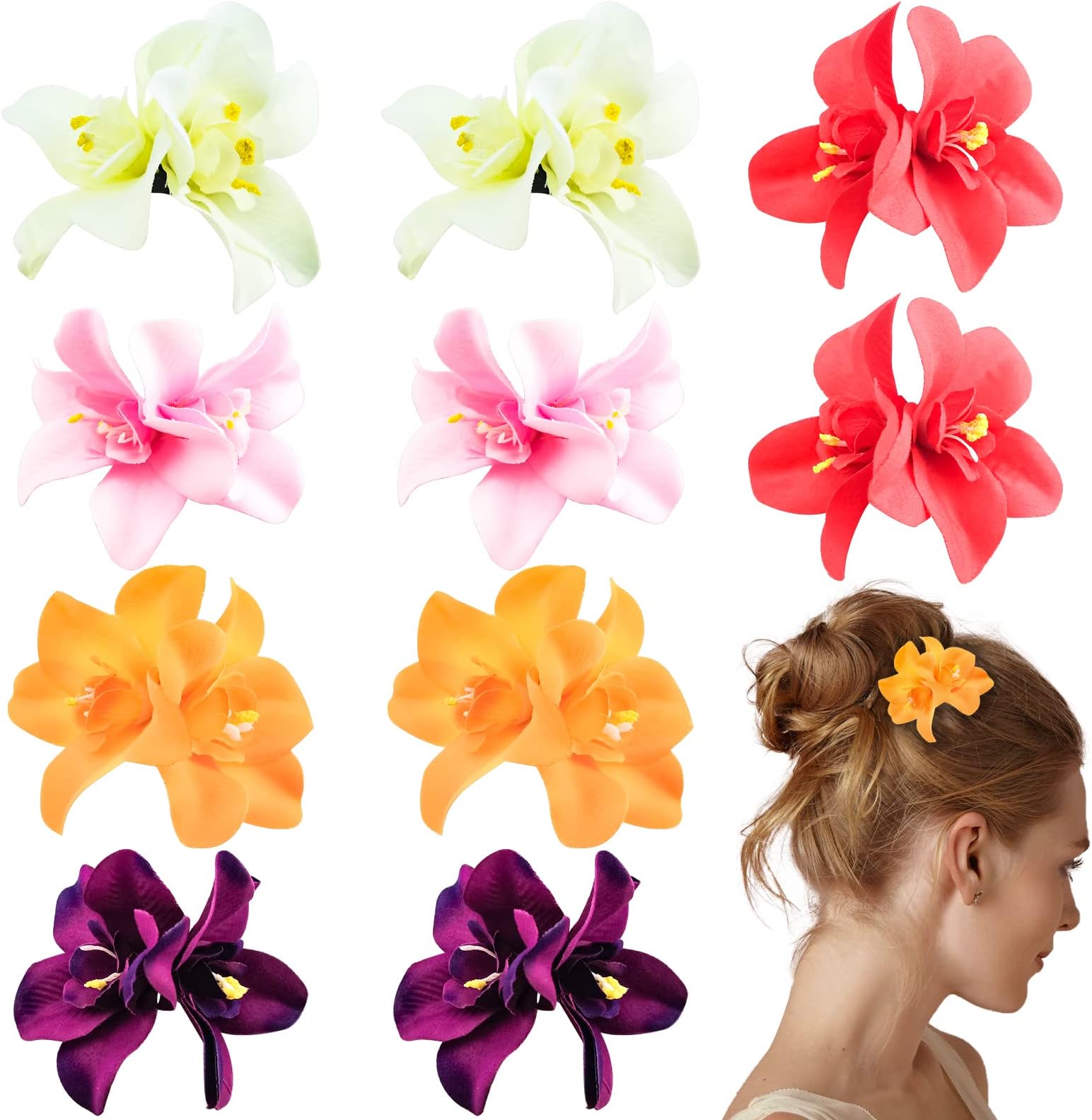 Amazon.com : 10 PCS Bohemian Flower Hairpin Artificial Flower Hair Clip ...