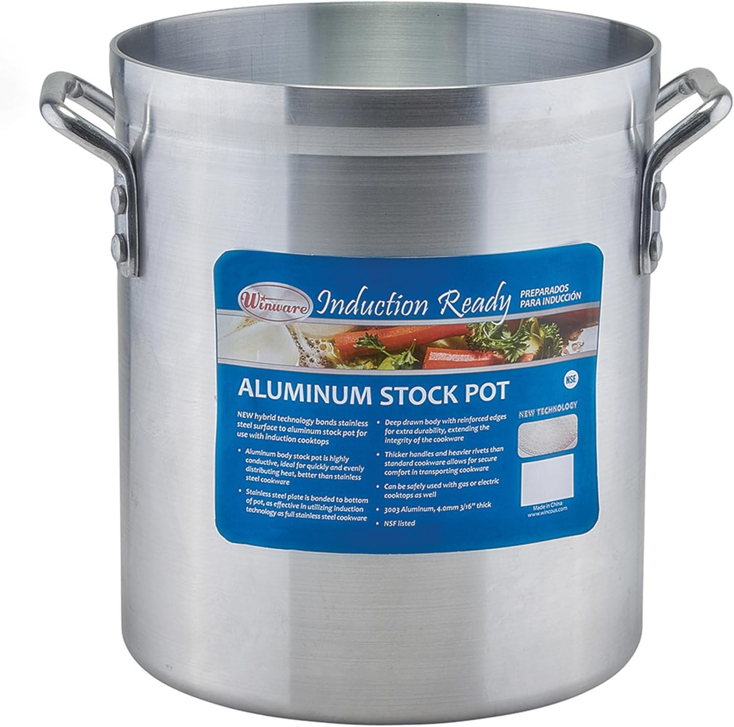 Amazon.com: Winco Heavy-Duty Aluminum Stock Pot, Induction Ready, 4mm ...