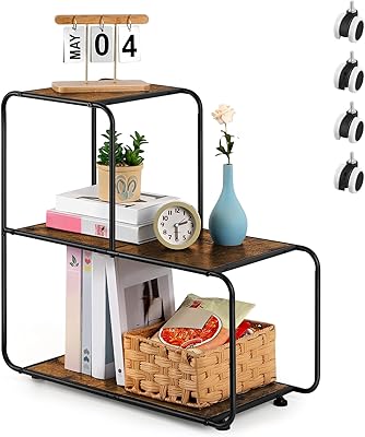 APEXCHASER Cute Pink Nightstand,Metal Side Table,3 Tier End Table with ...