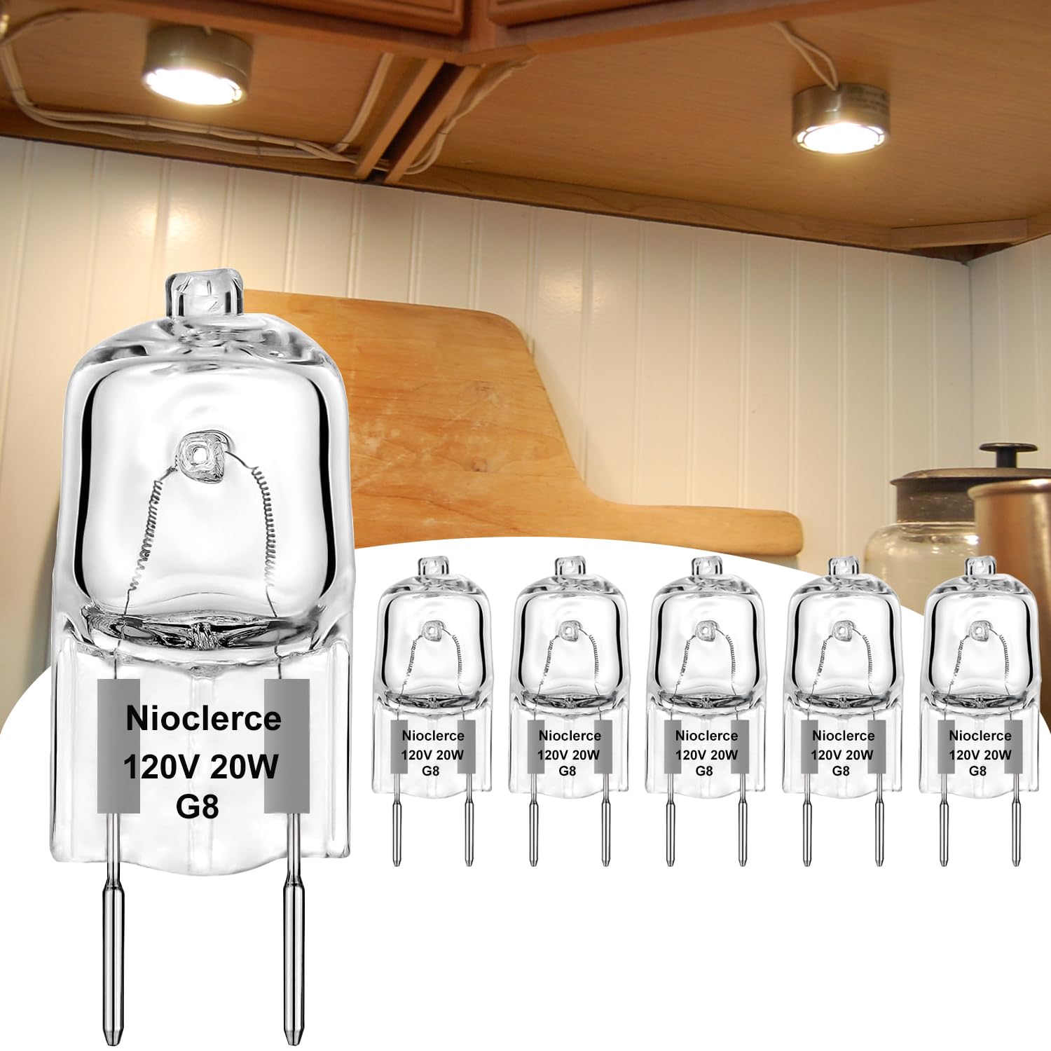 Nioclerce G8 Halogen Bulb 20W 120V - 5 Pack G8 Bulb 2800K Warm White ...