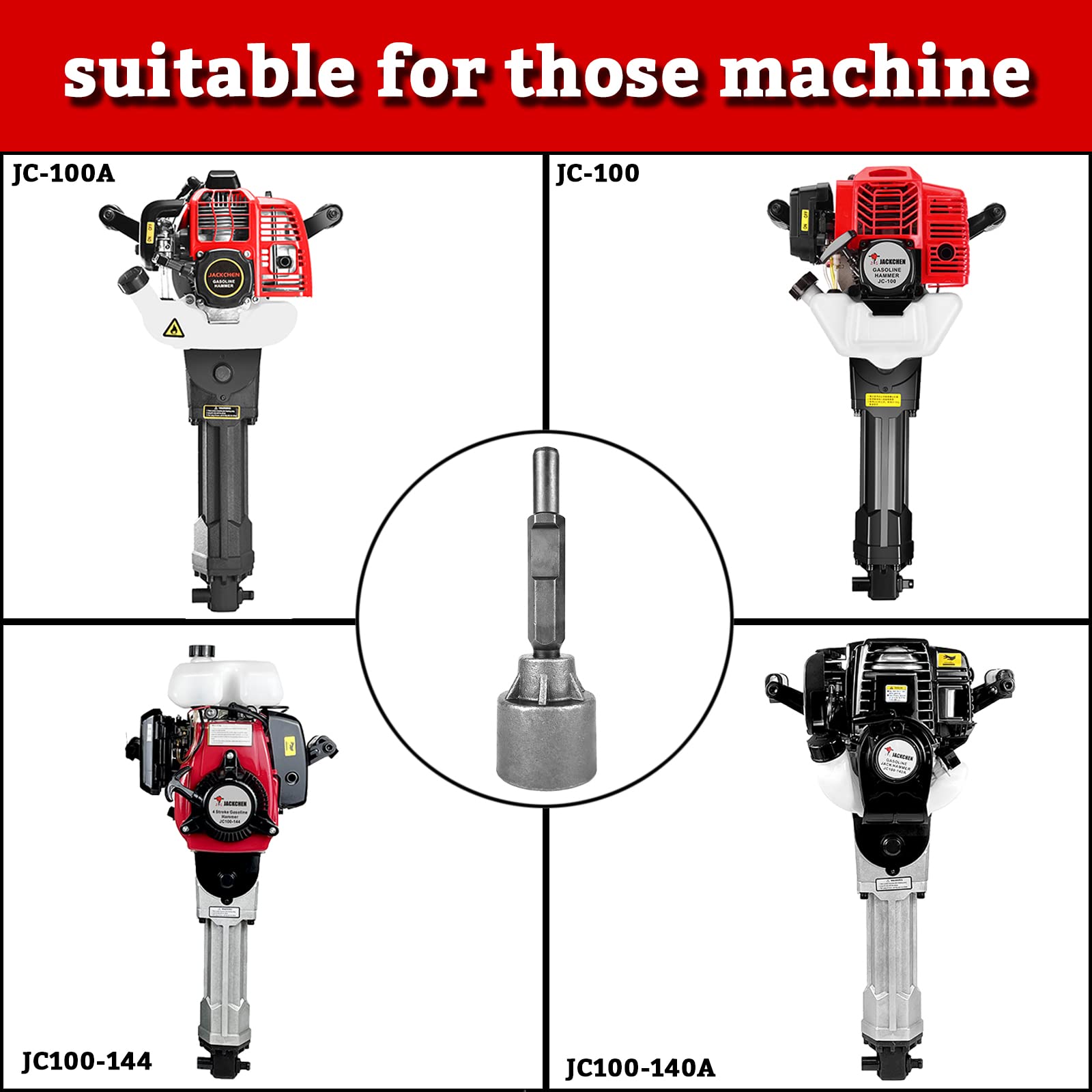Snapklik.com : JACKCHEN 30 Mm Hex Shank T Post Driver Pile Socket