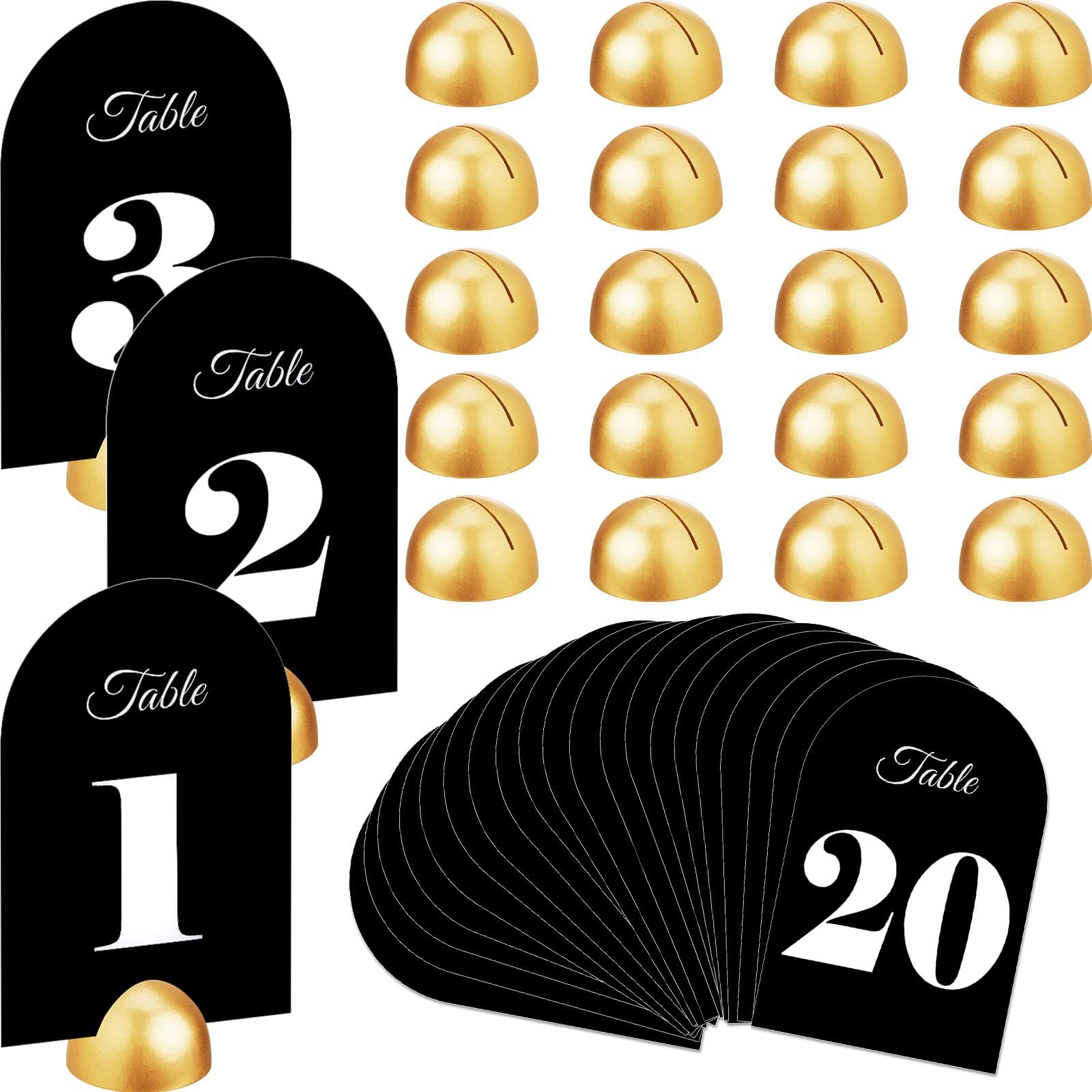 Amazon.com: Leinuosen 20 Sets Wedding Table Number Cards Modern Round ...