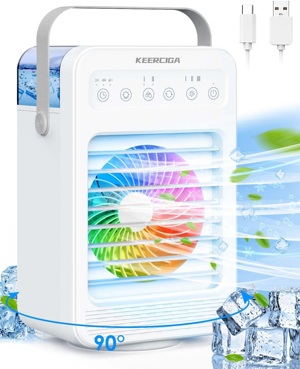Amazon.com: KEERCIGA Portable Air Conditioners - 90°Oscillating ...