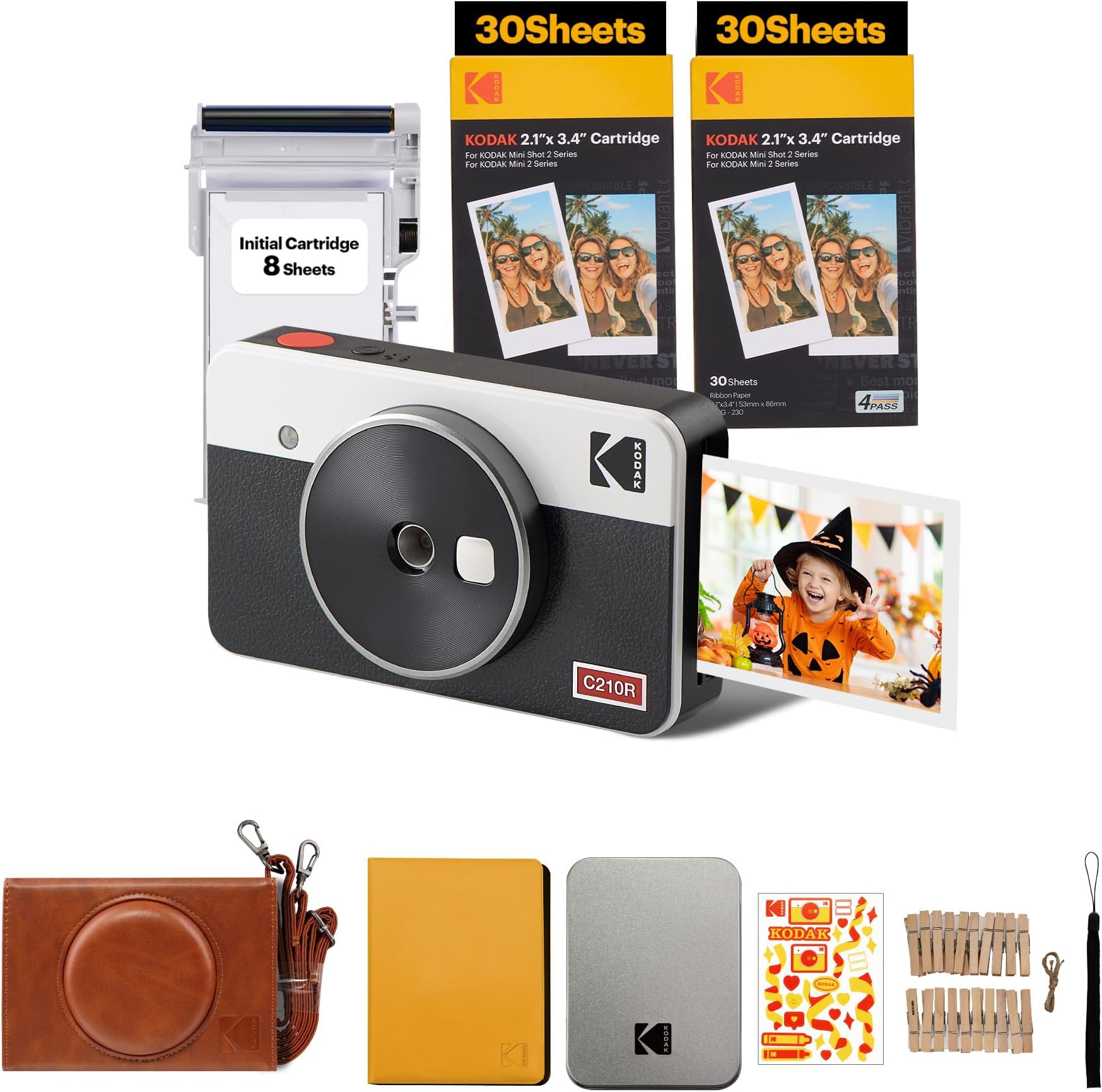 KODAK Mini Shot 2 ERA 4PASS 2-in-1 Instant Camera and Photo Printer (2 ...