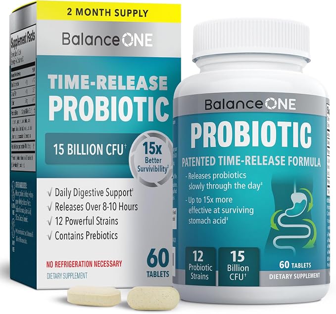 Amazon.com: Balance ONE Time Release Probiotic – 15 Billion CFU – 12 ...