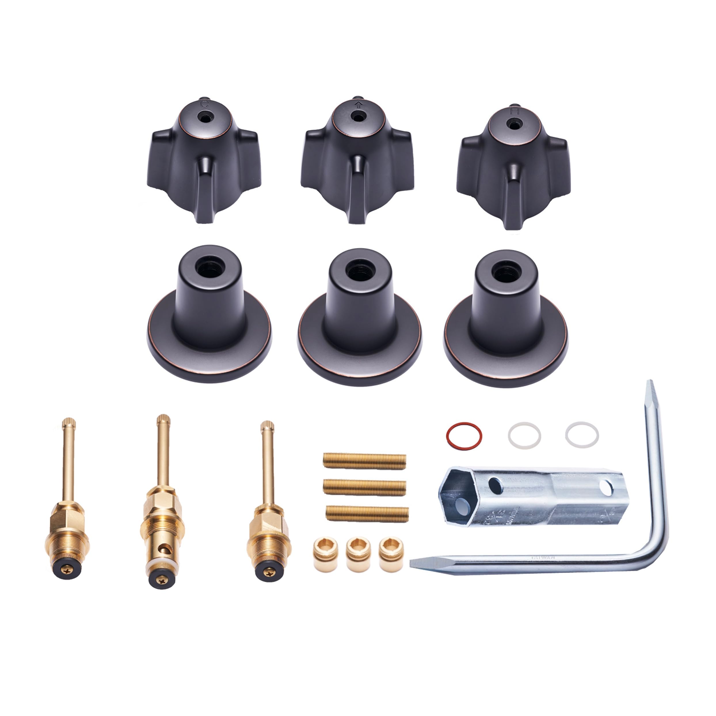 SENTO Bathtub and Shower 3 Handle Tub Trim Set For Central Brass ...