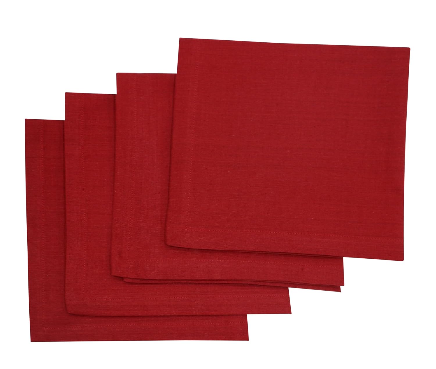 Buy Soul Tex Table Napkins Set of 4 | 100% Pure Cotton, Rich Plain Red ...