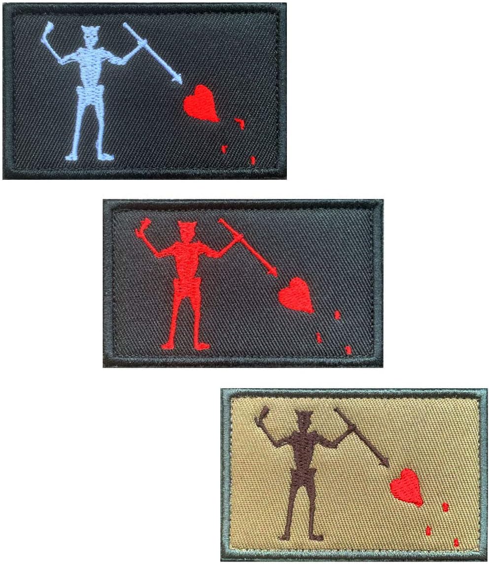 Amazon.com: Zcketo 3 Pieces Black Beard Pirate Edward Embroidered Patch ...