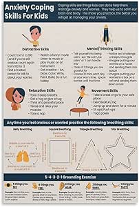 Wall Art Poster Anxiety Coping Skills For Kids Poster - Anxiety ...