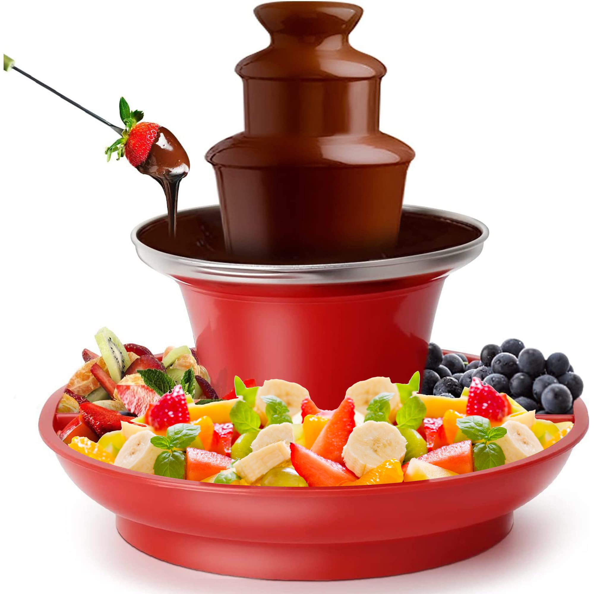 Mini Chocolate Fountain, 3-Tier Chocolate Fountain Machine with Removal ...