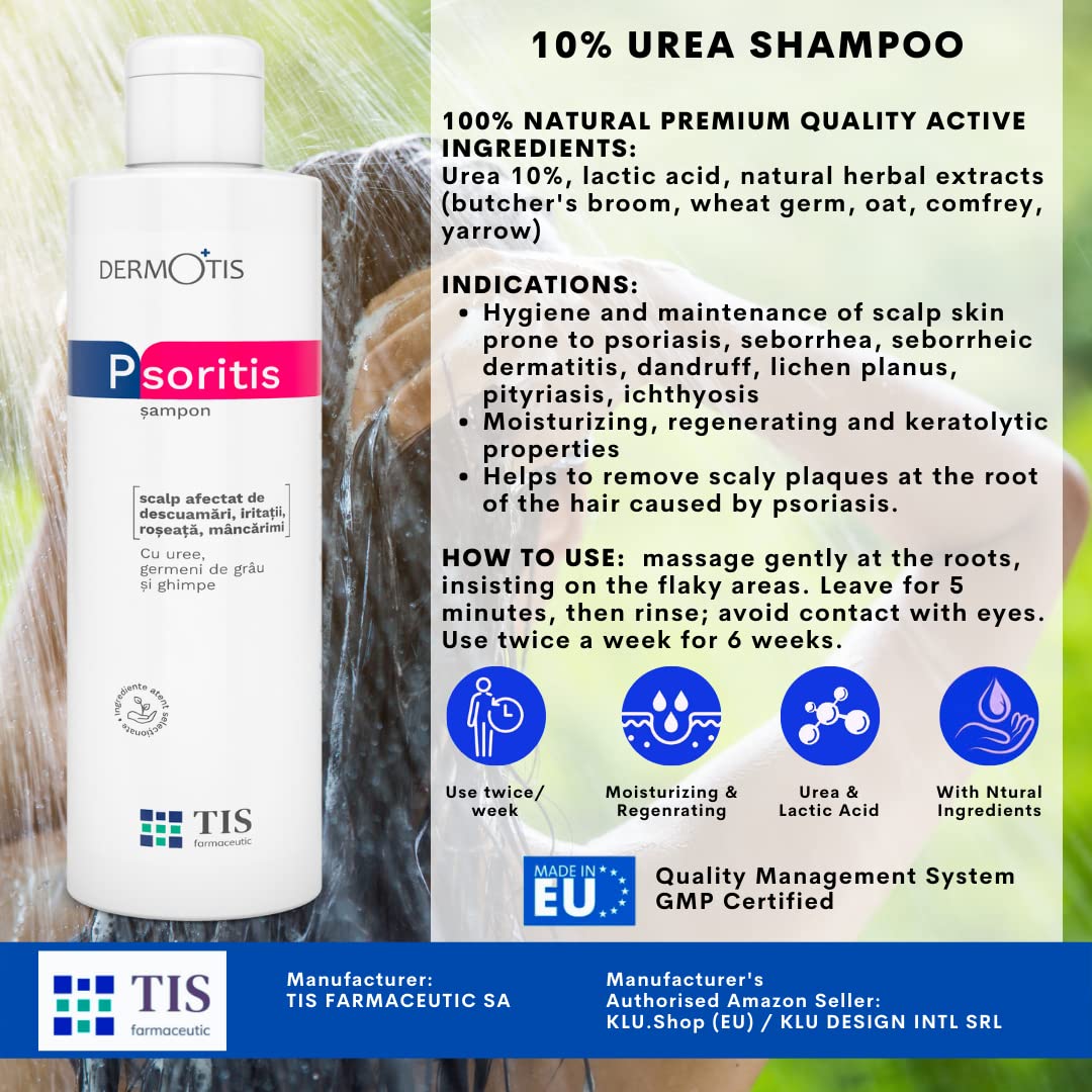 PsoriTIS, 10% Urea Shampoo - Perfect for Seborrheic and Psoriasis Scalp ...