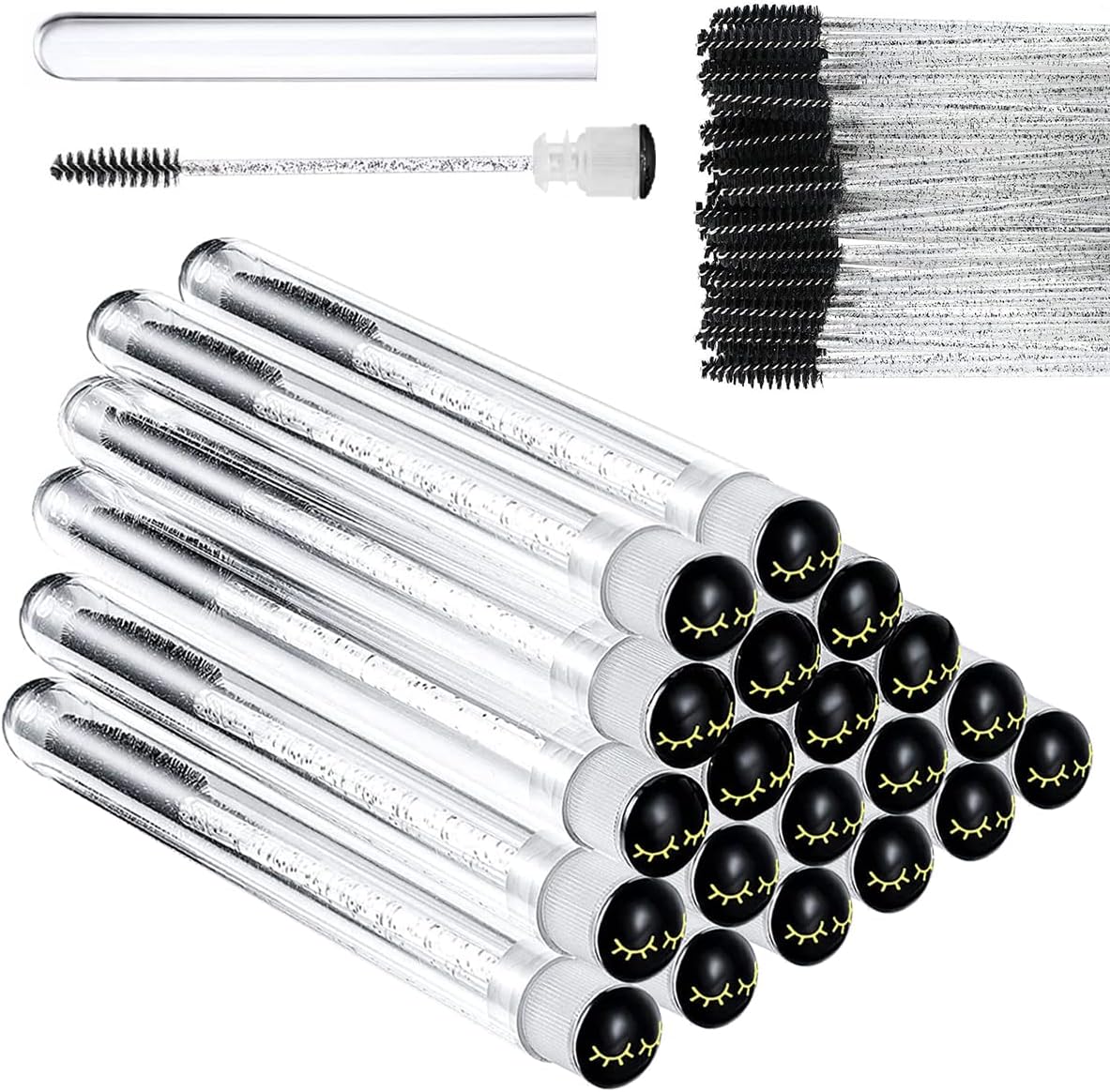 Amazon.com: TUZAZO 80 Pieces Mascara Wand Tube Set 40 Diamond Empty ...