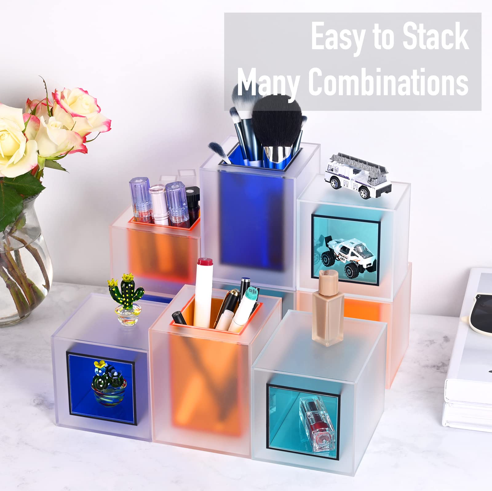 Snapklik.com : DECORANY Acrylic Display Cubes 3 Pcs Acrylic Rectangle ...