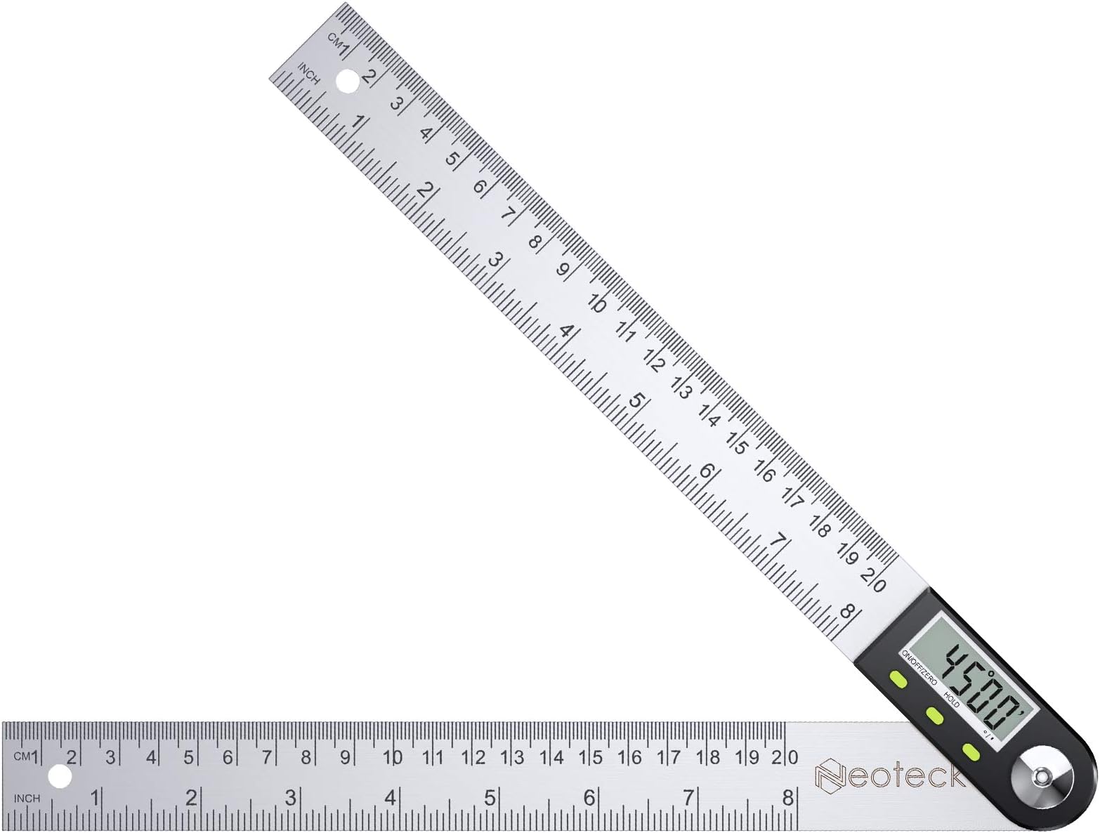 Neoteck Digital Angle Finder Ruler 8 inch/200mm Stainless Steel Digital ...
