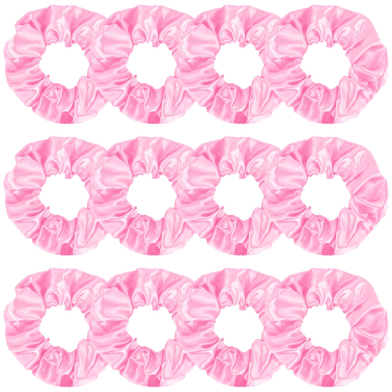 Amazon.com : KICOSY 12PCS Light Pink Hair Scrunchies Bulk Pink Satin ...